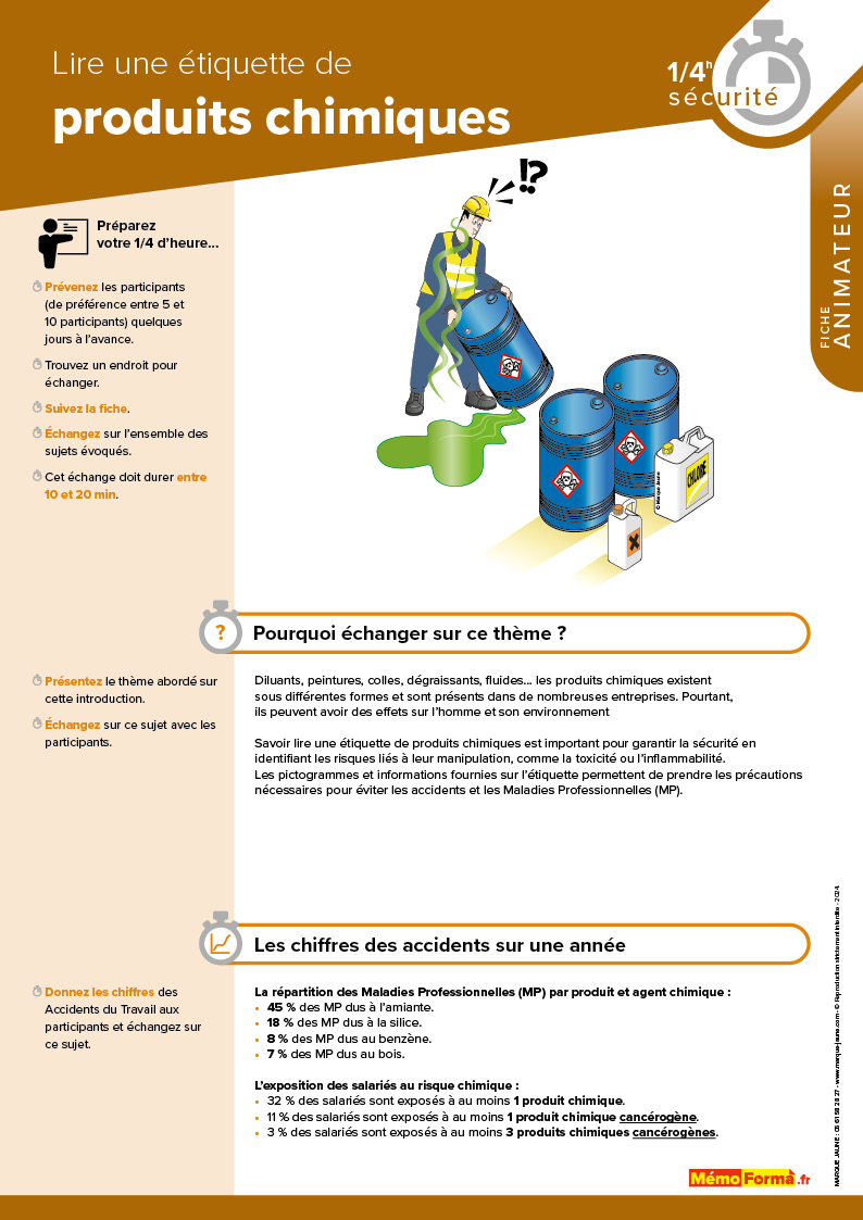 Les fiches quart d’heure sécurité MémoForma
