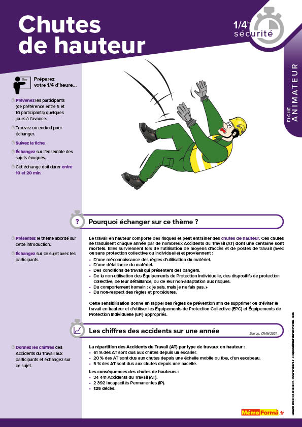 Les fiches quart d’heure sécurité MémoForma