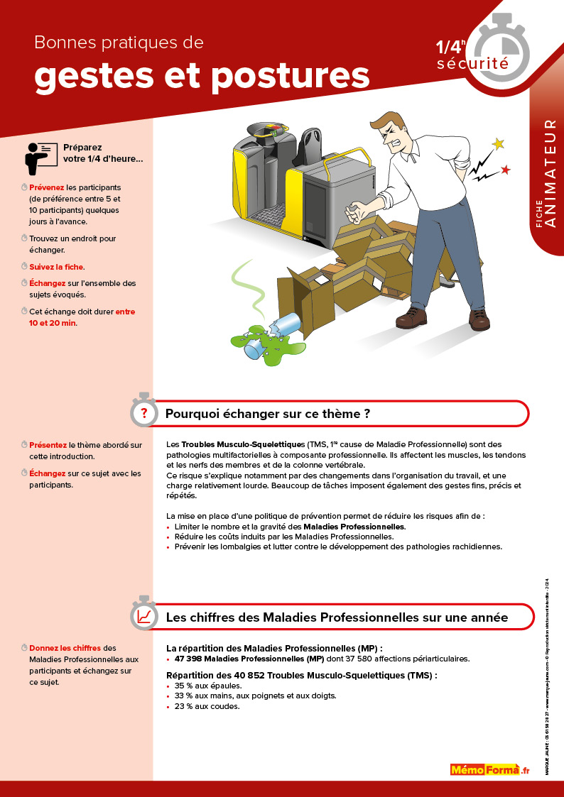 Les fiches quart d’heure sécurité MémoForma