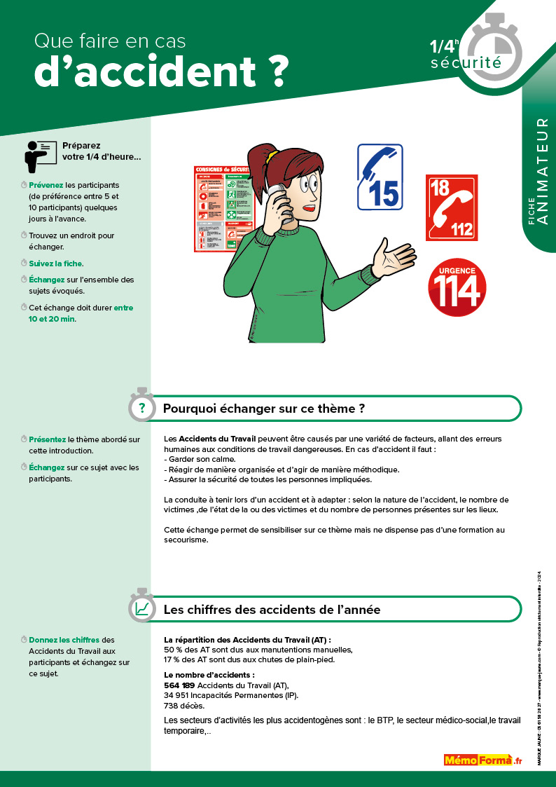 Les fiches quart d’heure sécurité MémoForma