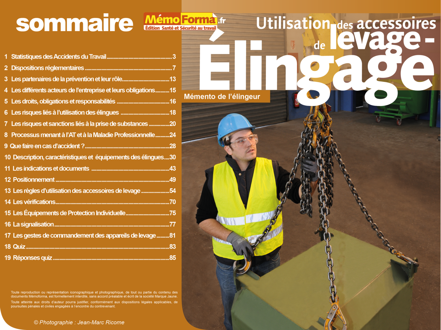 Support pour formateur - Élingage et accessoires de levage.