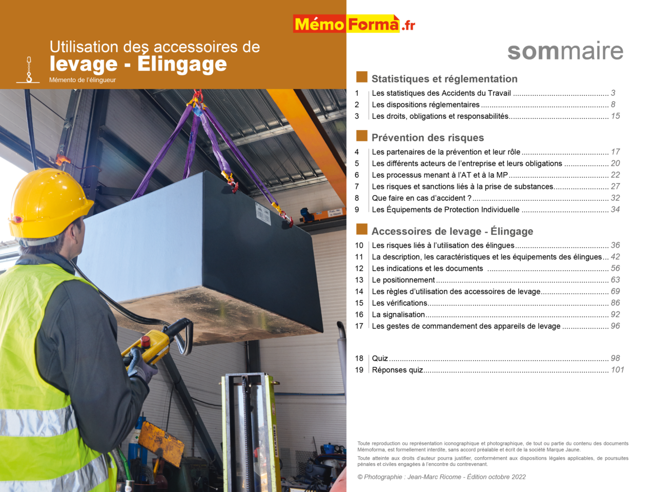 Support pour formateur - Élingage et accessoires de levage.