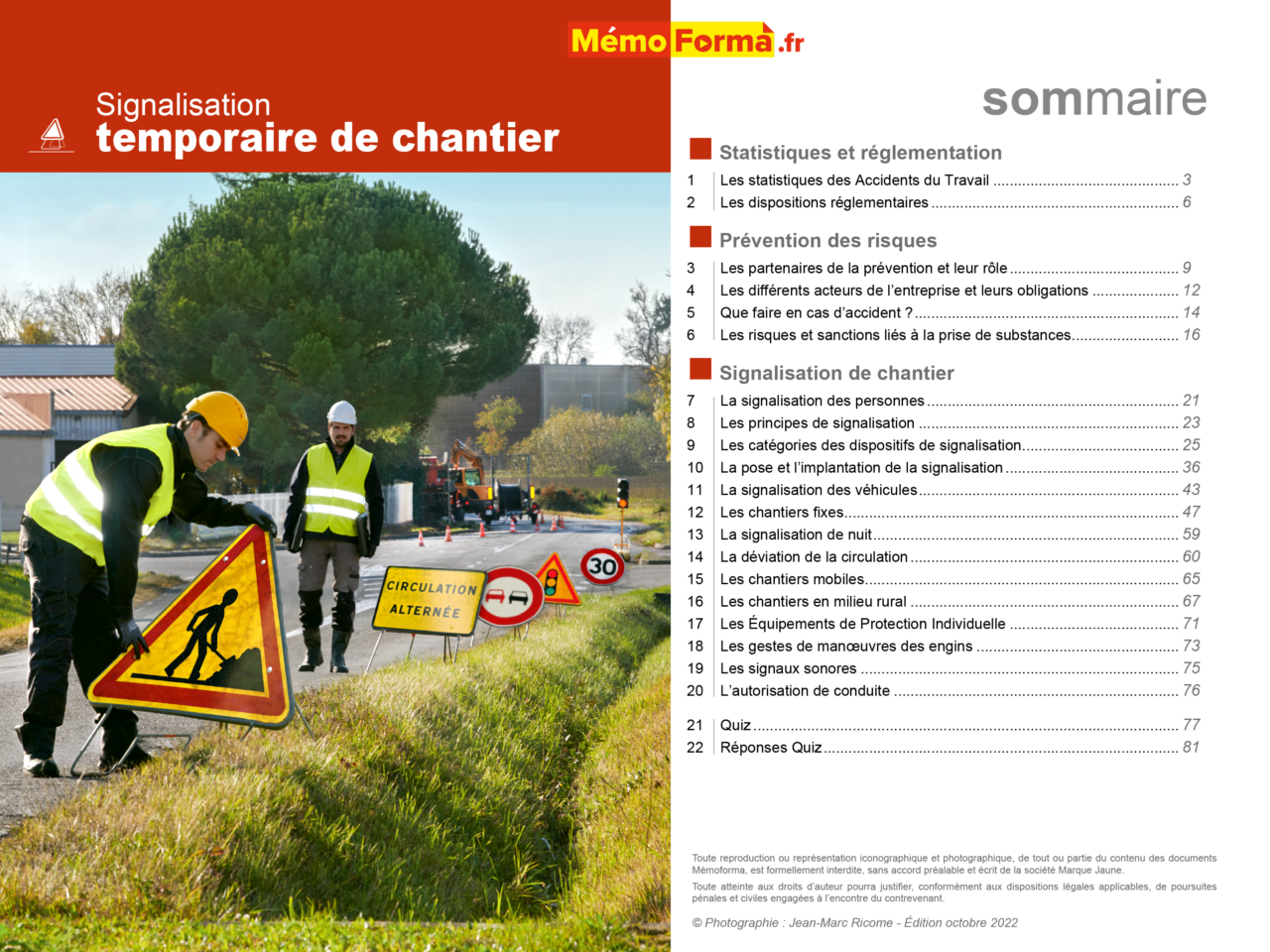 Support pour formateur - Signalisation temporaire de chantier.
