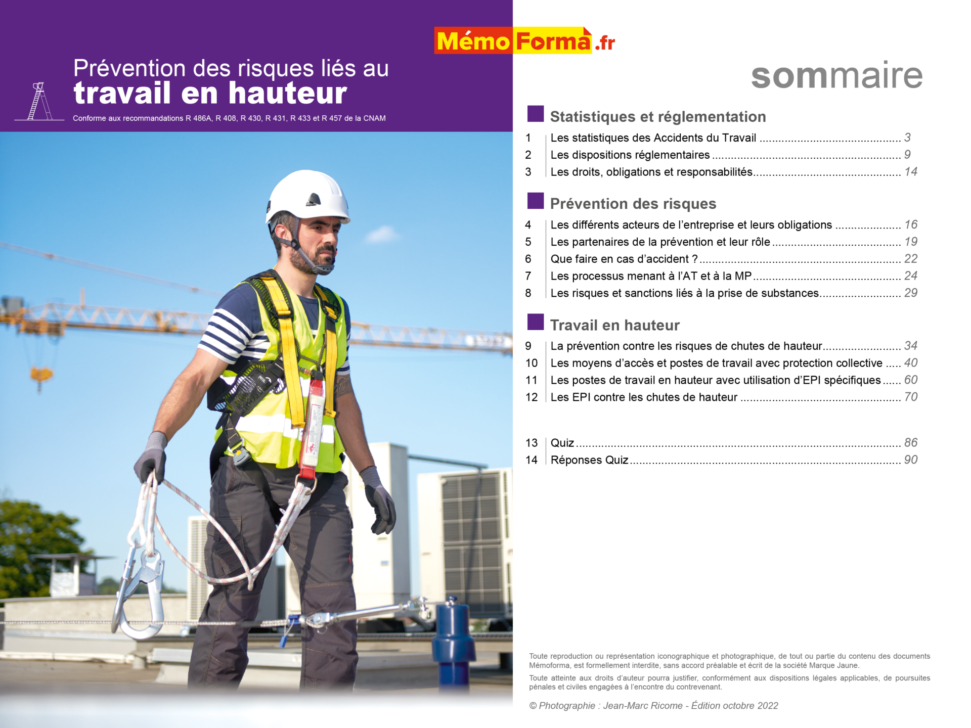 Supports de formation pour le travail en hauteur